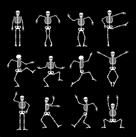 Skeleton Dance Animated Game Sprite Vector Set 10883580 Vector Art At