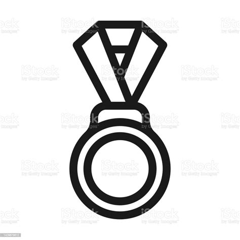 챔피언 메달 라인 아이콘입니다 명예 메달 벡터 일러스트 레이 션 Championship에 대한 스톡 벡터 아트 및 기타 이미지 Championship 경쟁 고급