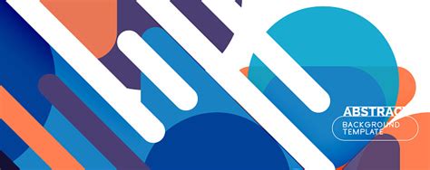 평평한 기하학적 둥근 모양과 동적 라인 추상적 인 배경 플래카드 브로셔 포스터 및 배너에 대한 벡터 일러스트레이션 개념에 대한