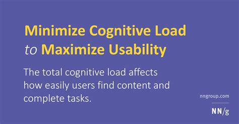 Minimize Cognitive Load To Maximize Usability Nn G