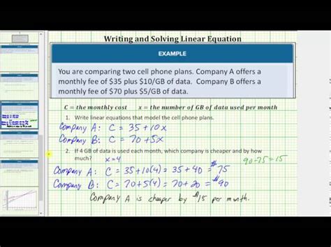 Writing Linear Equations Project