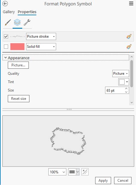 Symbology Of Polygon Layer With Picture Stroke Is Esri Community