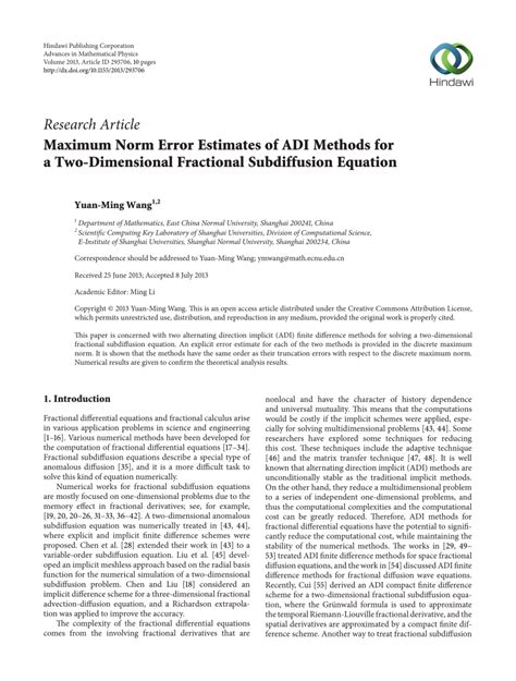 Pdf Maximum Norm Error Estimates Of Adi Methods For A Two Dimensional