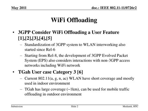 ppt data rate requirement of wifi offloading in tgah powerpoint presentation id 2396040