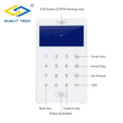 wireless two way code touch keypad alarm sensors for wifi gsm pstn home