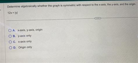 Solved Determine Algebraically Whether The Graph Is