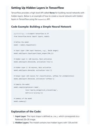 Hidden Layers In Neural Networks Code Examples Tensorflow PDF