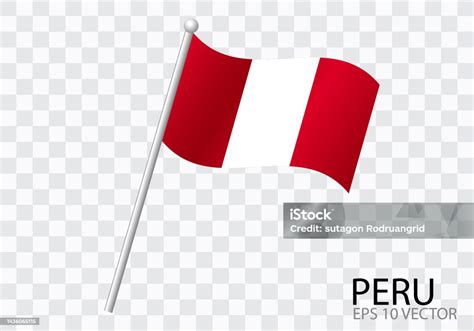바람에 흔들리는 깃발 기둥이있는 페루의 국기 벡터 일러스트 레이 션 0명에 대한 스톡 벡터 아트 및 기타 이미지 0명 3차원 형태 개념 Istock