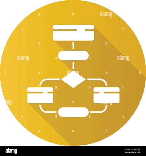 Flow Diagram Flat Design Long Shadow Glyph Icon Flowchart Elements Structure And Interaction
