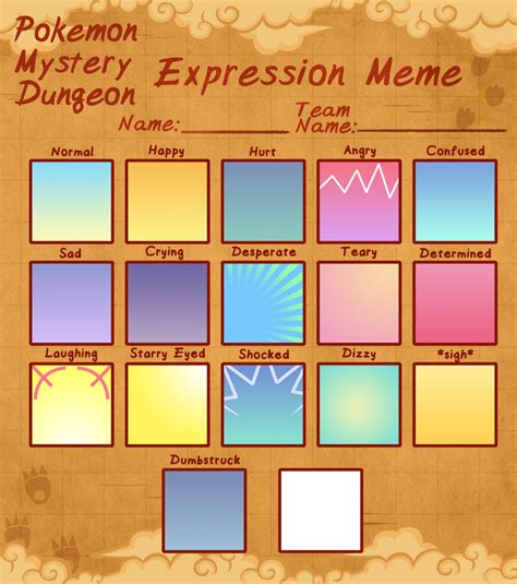 Pmd Explorers Expressions Meme Template By Galactic Rainbow On Deviantart