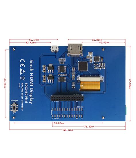 5 Inch Lcd Hdmi Touch Screen Display Tft Panel Module For Raspberry Pi