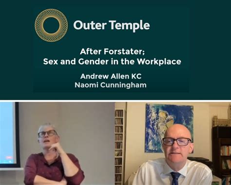 Watch The Seminar After Forstater Sex And Gender In The Workplace Outer Temple Chambers London