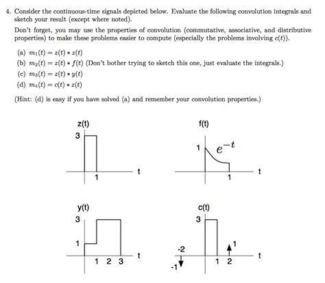 solved consider the continuous time signals depicted below
