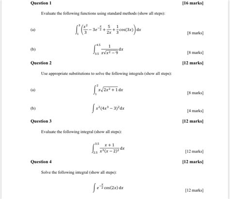 solved question 1[16 ﻿marks]evaluate the following functions