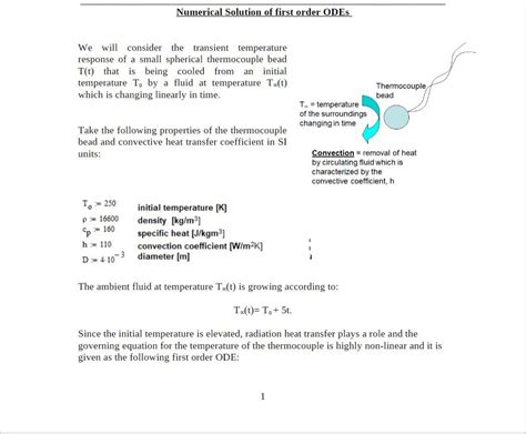 Numerical Solution Of First Order Odes We Will