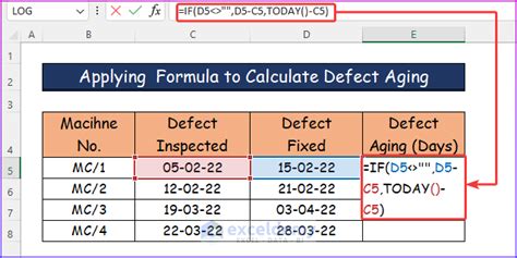 Applying Formula To Find Defect Aging In Excel 3 Methods