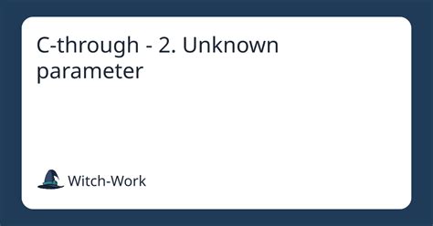 C Through 2 Unknown Parameter