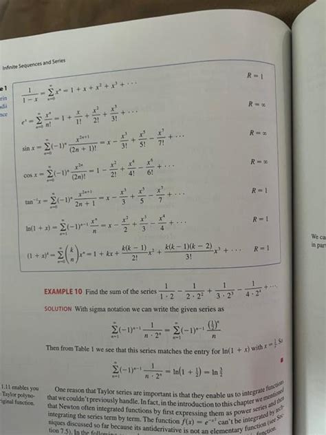 solved using table 1 on page 768 of the text find the sum of