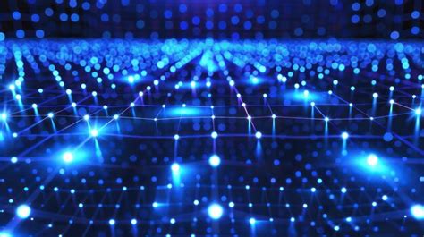 Abstract Blue Network With Glowing Points Premium Ai Generated Image