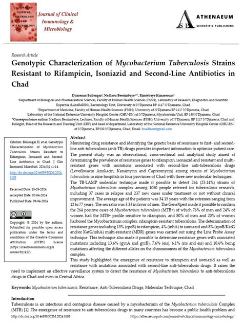 Genotypic Characterization Of Mycobacterium Tuberculosis Strains