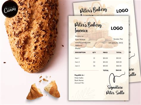 Editable Bakery Invoice Template Baking Invoice Cake Invoice Form Cake