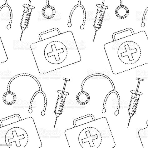 청진 기 주사기 응급 처치 키트 의료 패턴 이미지 1위에 대한 스톡 벡터 아트 및 기타 이미지 1위 건강 진단 건강관리와 의술 Istock