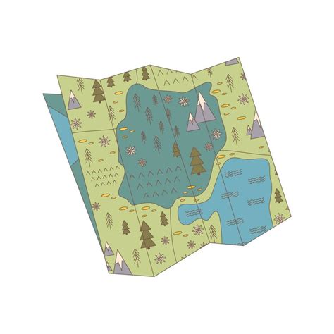 Map Drawn Elements For Camping And Hiking Wilderness Survival Travel Hiking Outdoor