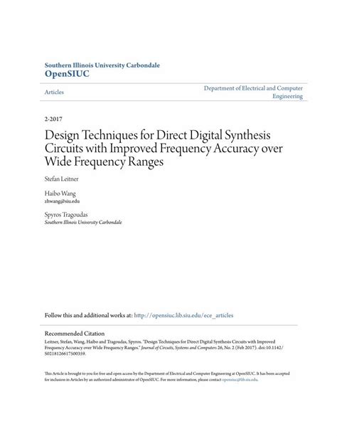 Pdf Design Techniques For Direct Digital Synthesis Circuits With · X Via A Buffer Circuit