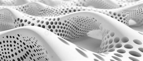 Surface Of Cyber Data Ai Abstract Texture Background White Digital Perforated Waves Theme Of