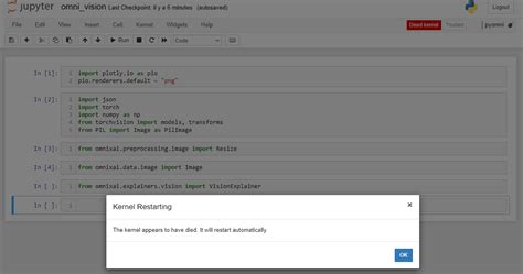 the kernel appears to have died · issue 64 · salesforce omnixai · github