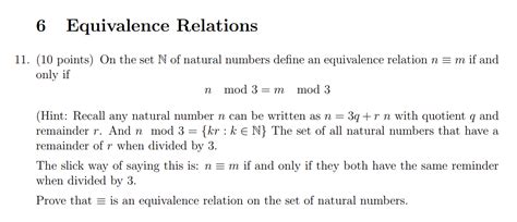 Solved Equivalence Relations Points On The Set N Chegg Com
