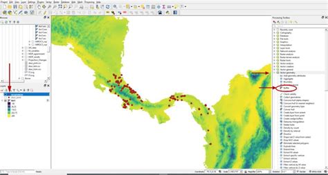 Qgis Window Showing The Toolbox Panel With The Buffer Tool Red Circle Download Scientific