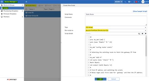 Technical Tip How To Use Tcl Script To Create Sta Fortinet Community