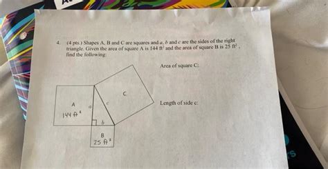 Solved Pts Shapes A B And C Are Squares And A B And Chegg