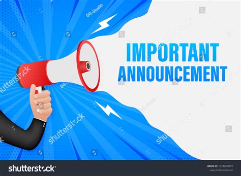 Hand Holding Megaphone Important Announcement Megaphone Stock Vector