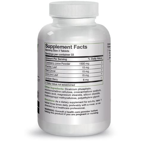 Cranberry Complex 1 500 Mg 100 Tablets Herbs And Herbal Extracts Bronson Vitamins