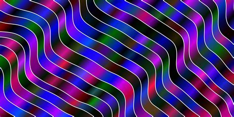Dark Multicolor Vector Background With Curved Lines Gradient Illustration In Simple Style With