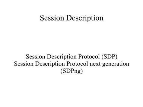 Pdf Session Description Protocol Sdp Session Description Dokumentips