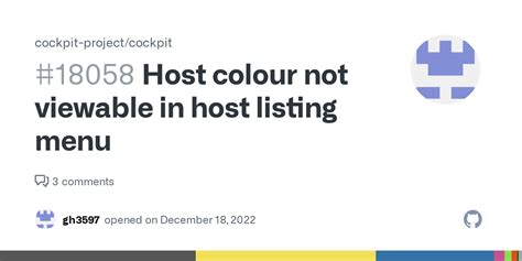 Host Colour Not Viewable In Host Listing Menu · Issue 18058 · Cockpit