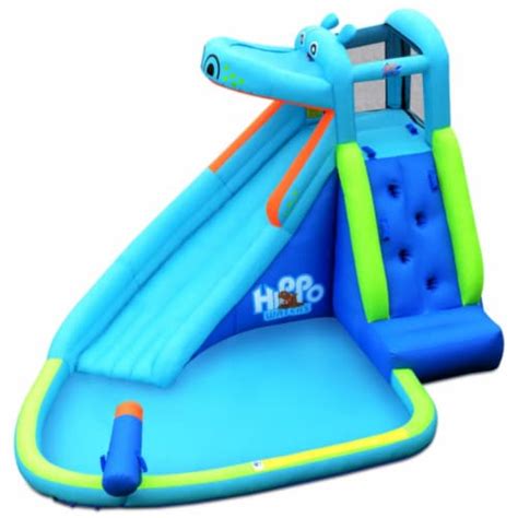 Hivvago Hippo Inflatable Water Slide Bounce House With Air Blower 1