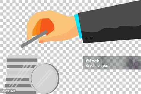 남자에 대 한 그림 투명 효과 배경에서 그의 돈을 빈 실버 동전 투자 가계에 대한 스톡 벡터 아트 및 기타 이미지 가계 감소 개념 Istock