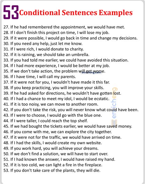 53 Conditional Sentences Examples PDF EnrichEng