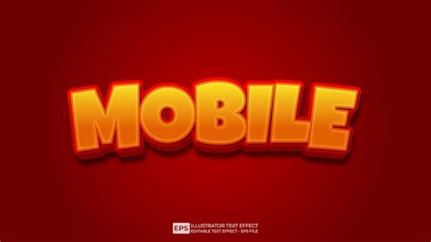 premium vector mobile editable text effect font