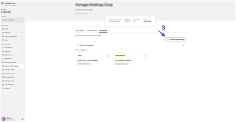 10dlc register a campaign via the dashboard vonage api support
