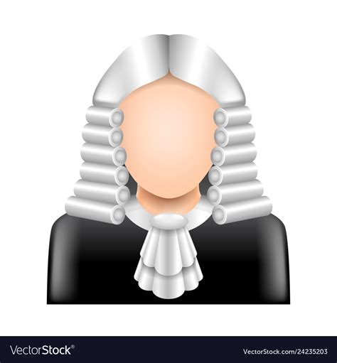 Judge Wig Isolated On White Royalty Free Vector Image