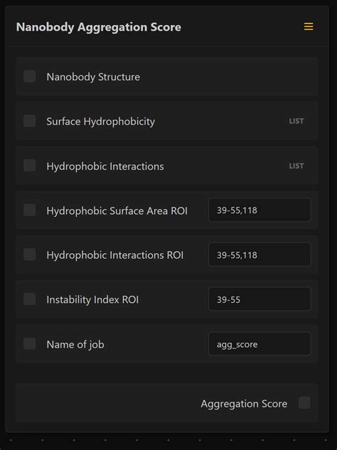 Nanobody Aggregation Score Calculation Xynabio