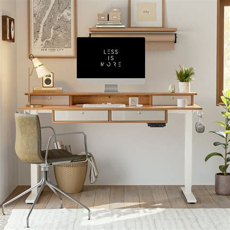 Fezibo 63 X 24 Inch Height Adjustable Electric Standing Desk With 4