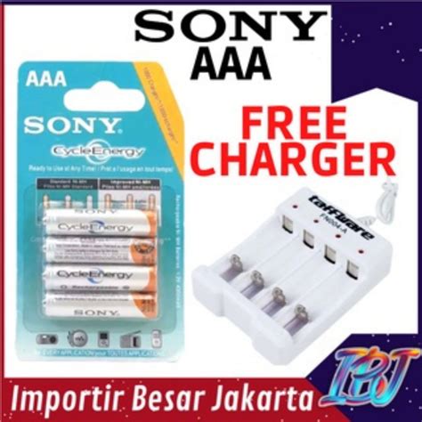 Jual Free Charger Baterai Batre Batrei Batrai Betere Aaa A3 Sony Isi 4 Rechargeable Cas