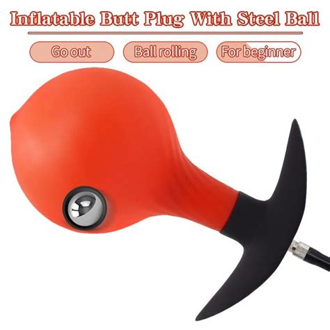 1pcs Soft Inflatable Silicone Anal Plug Dildo Pump Anus Dilator