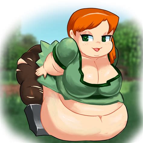 Rule 34 Alex Minecraft Bbw Big Ass Big Breasts Cleavage Fat Fat Ass Huge Belly Leaning